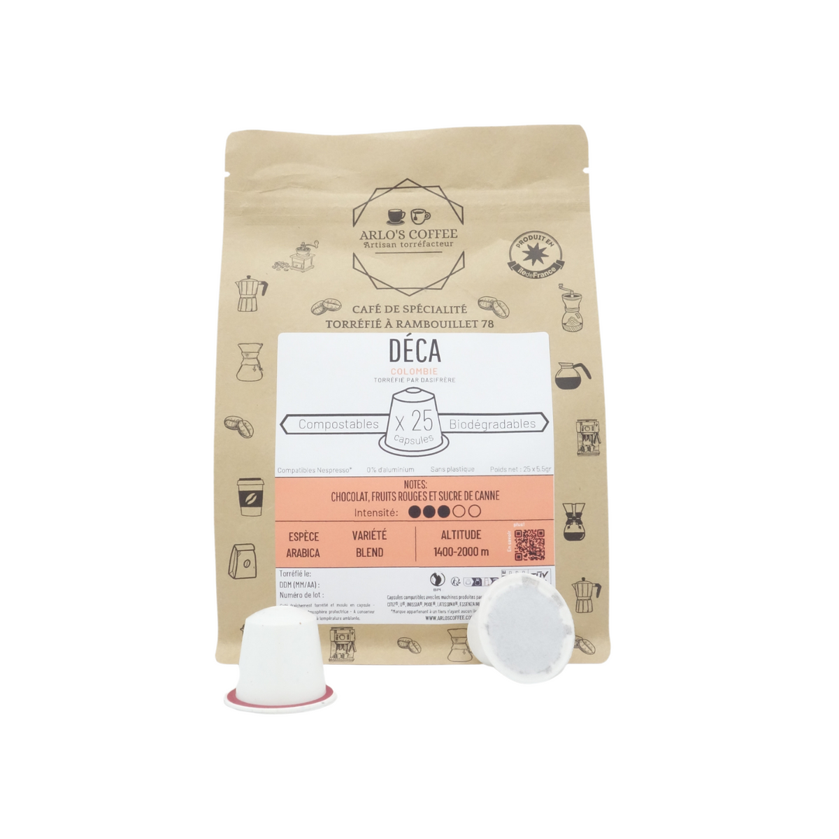 Capsules compatible Nespresso biodégradables, Colombie - Déca – Arlo's ...